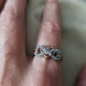 Jewelry | Infinity Symbol And Heart Rose Gold Silver Ring | Poshmark